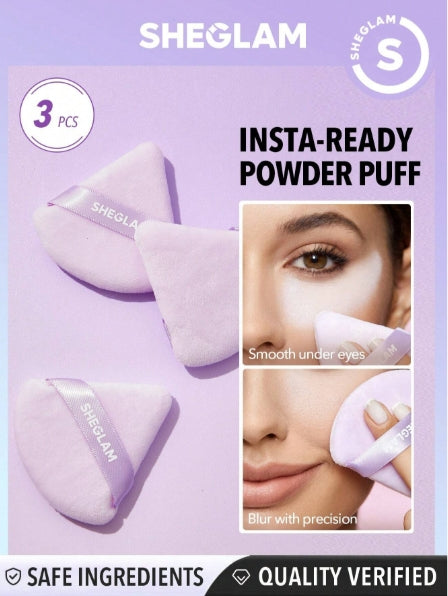 SHEGLAM Insta-Ready Powder Puff Triangle Shaped 3pcs Set – SalamOfficial.co